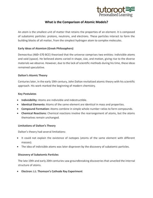 Models of the Atom | KEY