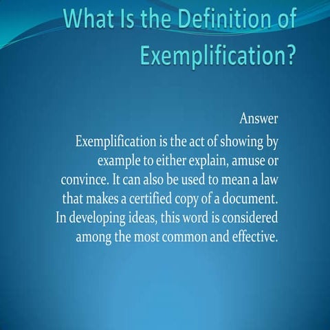 Exemplification Examples Example Of Exemplification In CB3