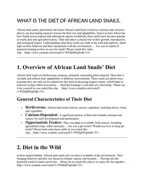 IS THE GIANT AFRICAN SNAIL EDIBLE, OR IT IS NOT? | DOCX