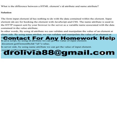 What Is The Difference Between A Html Elements Id Attribute And Nampdf