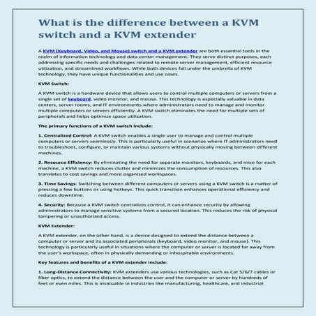What is the difference between a KVM switch and a KVM extender.pdf