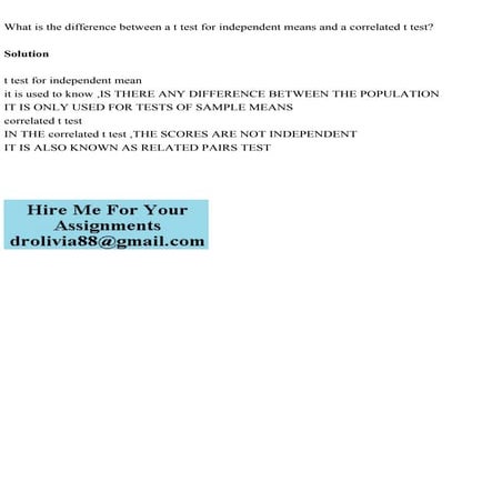 What Is The Difference Between A T Test For Independent Means And A Pdf