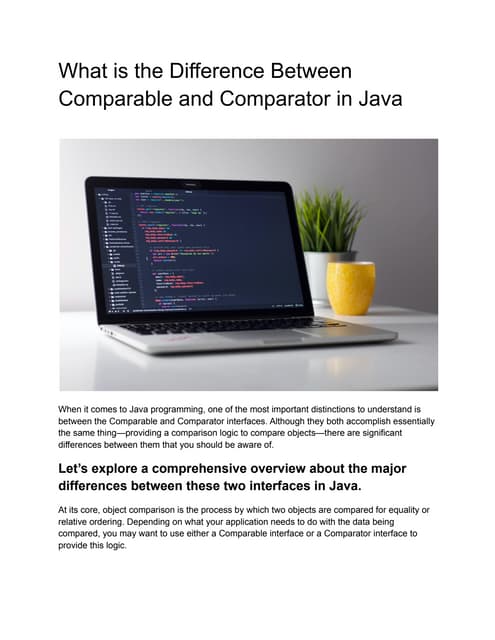What Is The Difference Between Comparable And Comparator In Javapdf