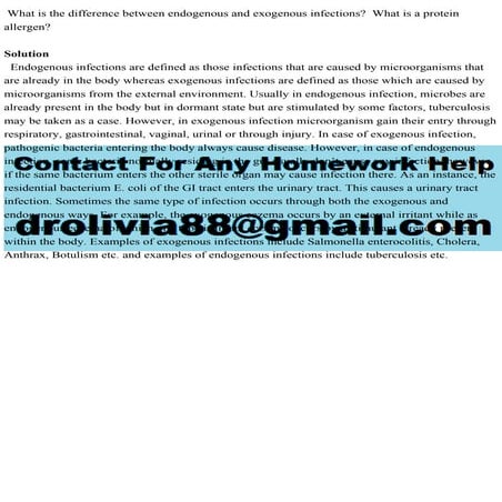 What is the difference between endogenous and exogenous infections .pdf