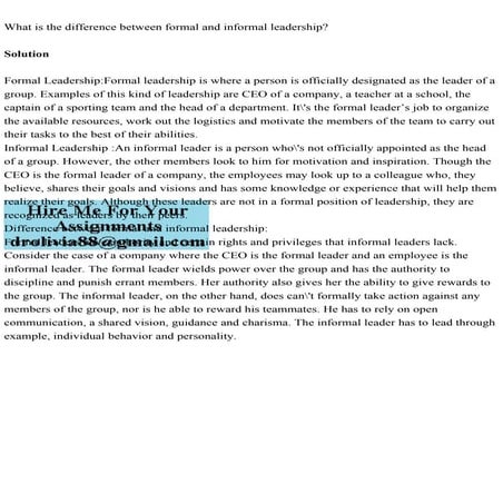 Formal And Informal Leadership Four Key Lessons On Self Leadership