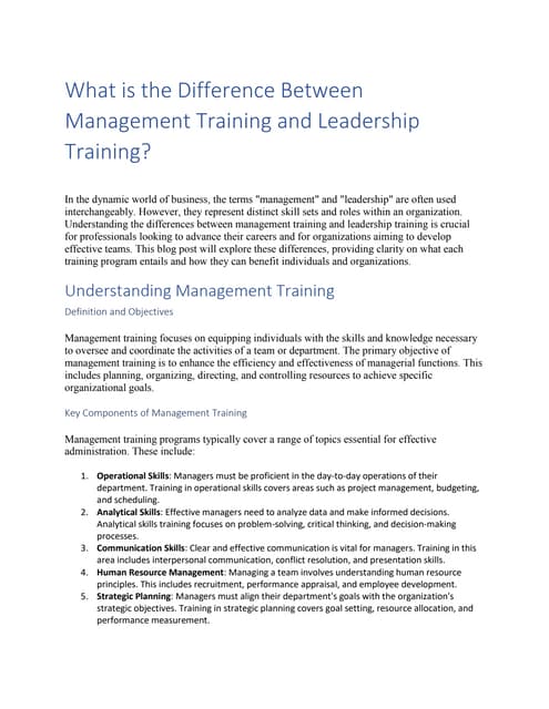 Developing Leadership Skills | PPT