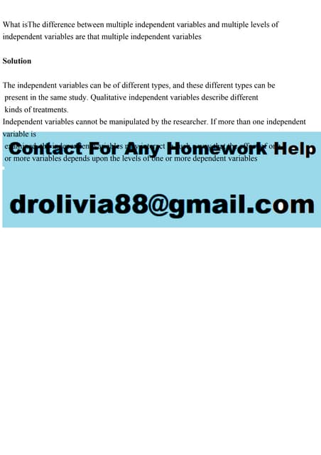 What isThe difference between multiple independent variables and mul.pdf What isThe difference between multiple independent variables and mul.pdf
