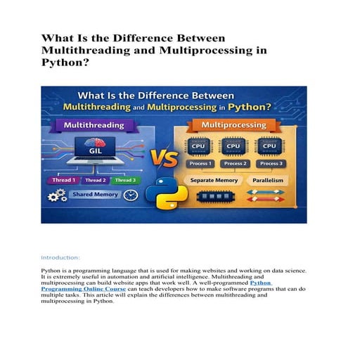 What Is the Difference Between Multithreading and Multiprocessing in ...