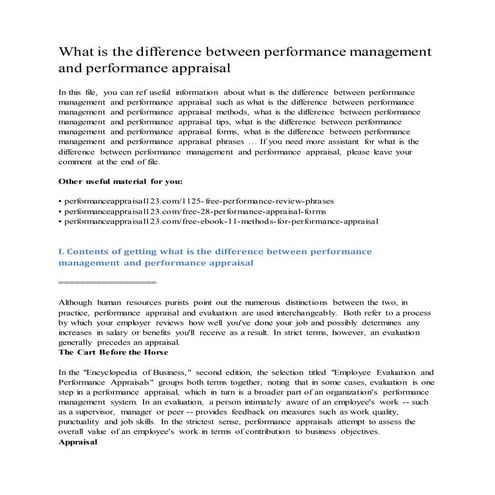 What is the difference between performance management and performance ...