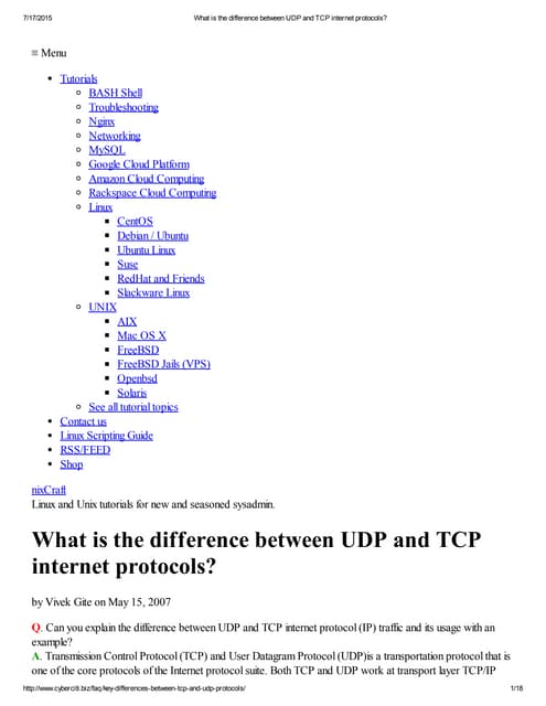 TCP and UDP | PPT