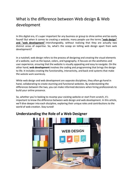 Presentation of web designing | PPTX | Web Design and HTML | Internet