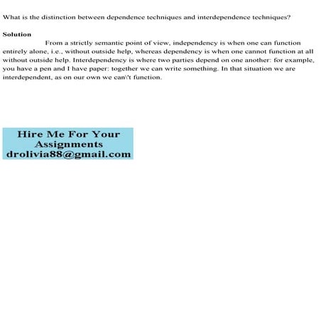 What is the distinction between dependence techniques and interdepen.pdf