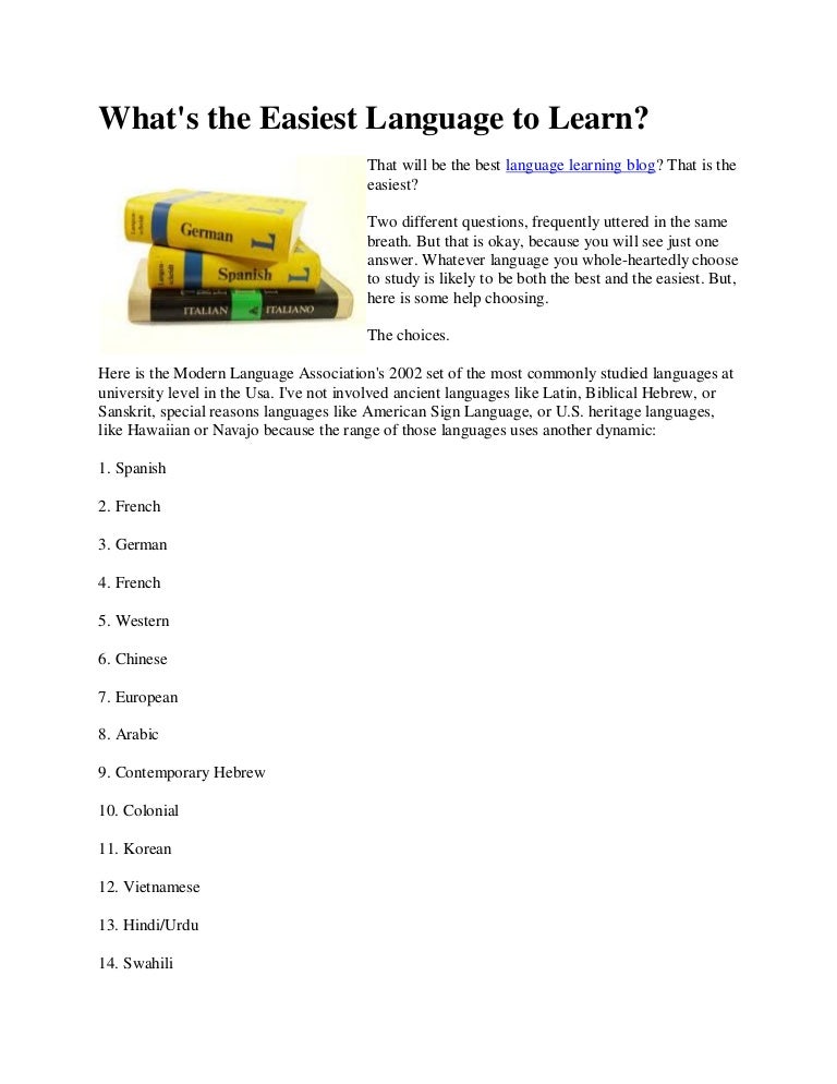 What is the easiest language to learn