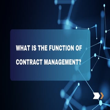 What is the function of contract management | PDF