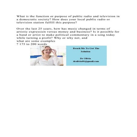 What is the function or purpose of public radio and television in a .docx