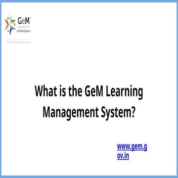 What is the GeM Learning Management System.pptx