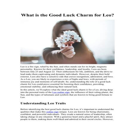 What is the Good Luck Charm for Leo.docx