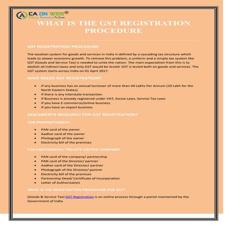 What is the gst registration procedure | PDF