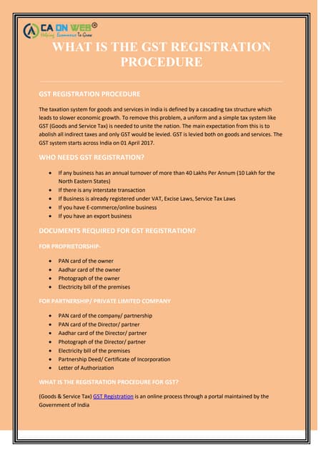 Gst registration | PPT
