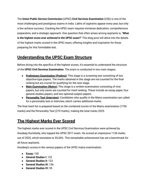 Who cleared UPSC Examination in 4 months | PDF