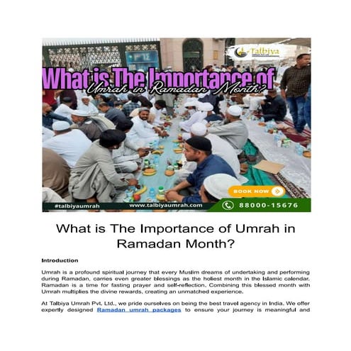 What is The Importance of Umrah in Ramadan Month? | PDF