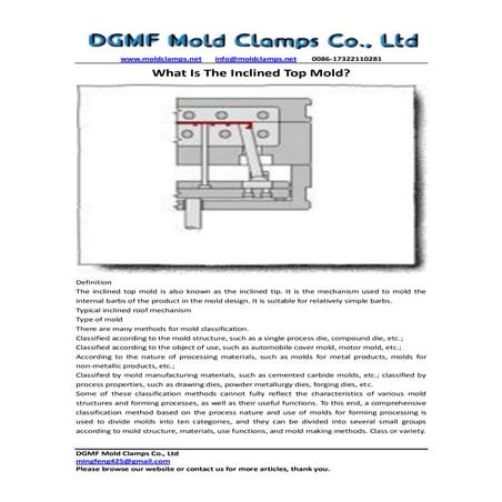 What is the inclined top mold? | PDF