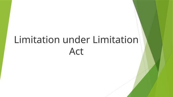 Limitation act. questions | DOCX | Law