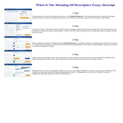 What Is The Meaning Of Descriptive Essay. Descript | PDF