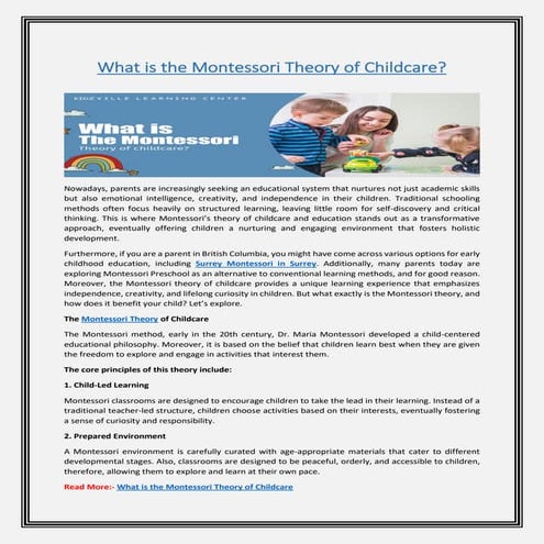 What is the Montessori Theory of Childcare? | PDF