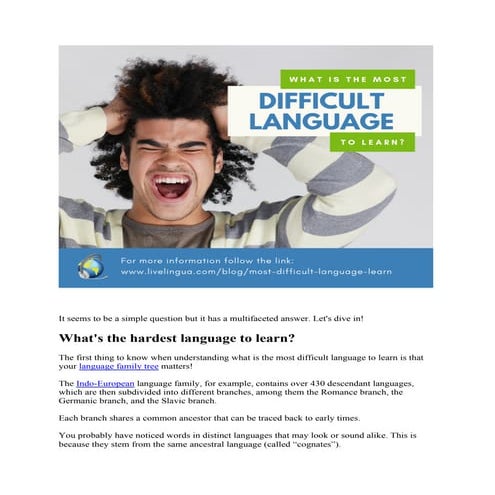 What is the most difficult language to learn? | PDF