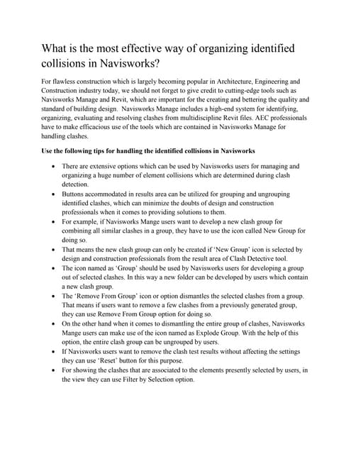 Basic of Navis works BIM application | PDF