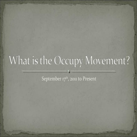 What is the occupy movement | PPT