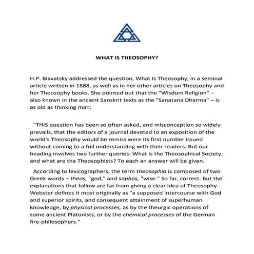 WHAT IS THEOSOPHY? | PDF