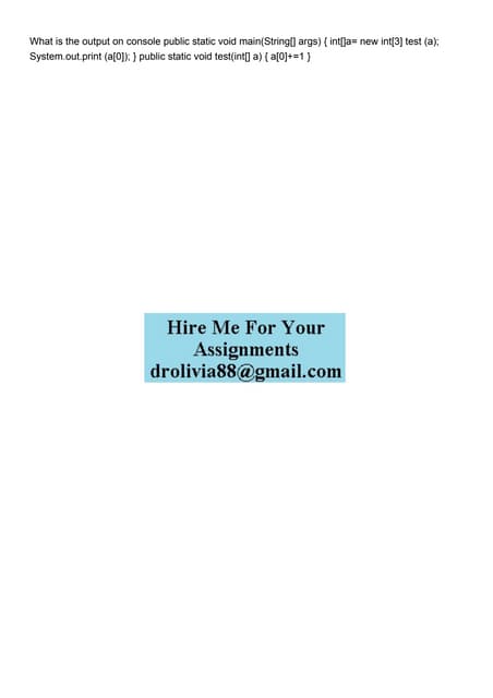 What Is The Output On Console Public Static Void Mainstringpdf 6431