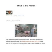 What is the PICU.pdf | First Aid | Injuries
