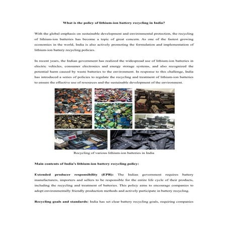 What is the policy of lithium-ion battery recycling in India？.pdf