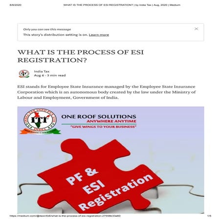 WHAT IS THE PROCESS OF ESI REGISTRATION BY INDIA TAX? | PDF