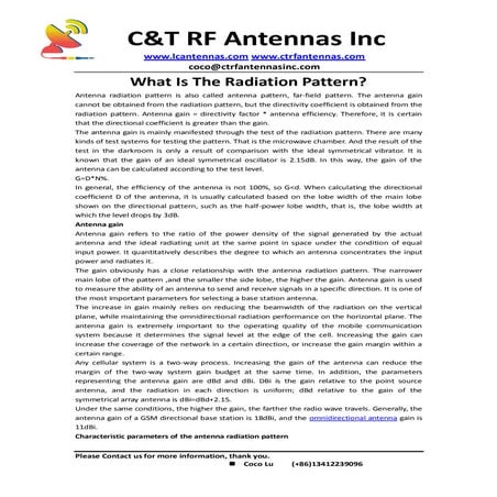 What is the radiation pattern? | PDF