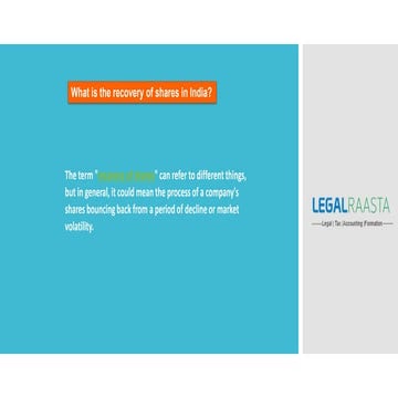 What is the recovery of shares in India.pptx