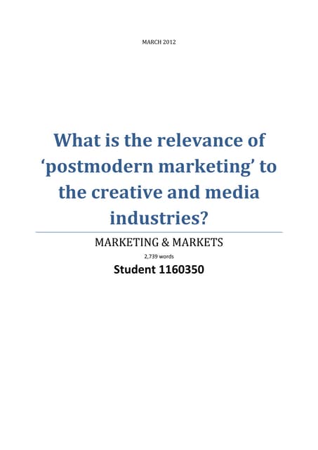 Postmodern Marketing and Its Impact on Traditional Marketing Approaches ...