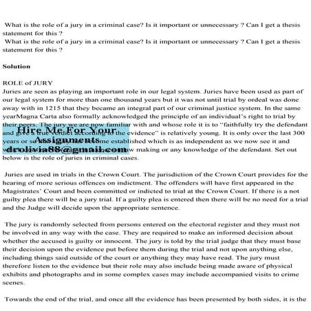 What is the role of a jury in a criminal case Is it important or.pdf