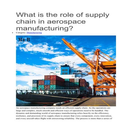 What is the role of supply chain in aerospace manufacturing.pdf