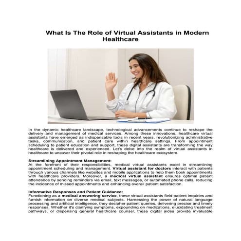 What Is The Role of Virtual Assistants in Modern Healthcare.docx