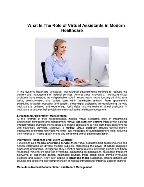 The Role of Virtual Nursing Assistants in Modern Healthcare | DOCX ...