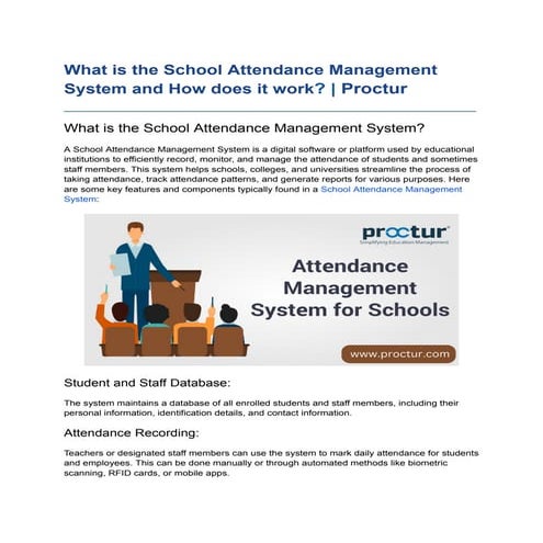 What is the School Attendance Management System and How does it work ...