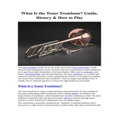 What Is the Tenor Trombone Guide, History & How to Play.docx