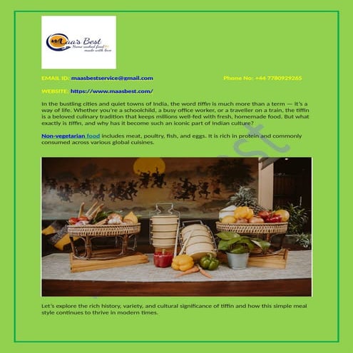 What is Tiffin - Discover the Popular Indian Meal Style.pptx