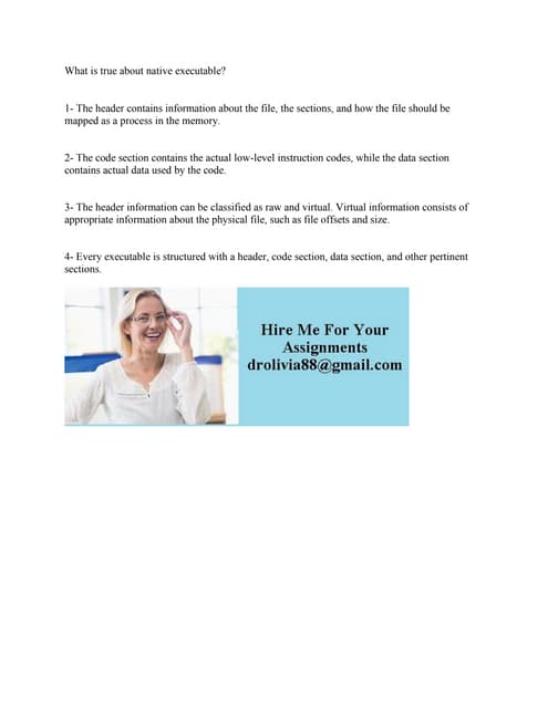 What Is True About Native Executable 1 The Header Contains Informapdf
