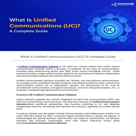 What Is Unified Communications (UC) A Complete Guide.pdf | Web Conferencing | Computer Software ...