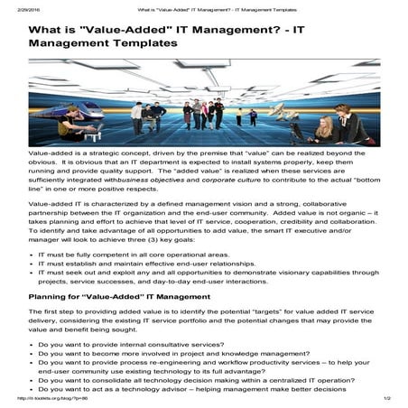 What is value added- it management_ - it management templates | PDF